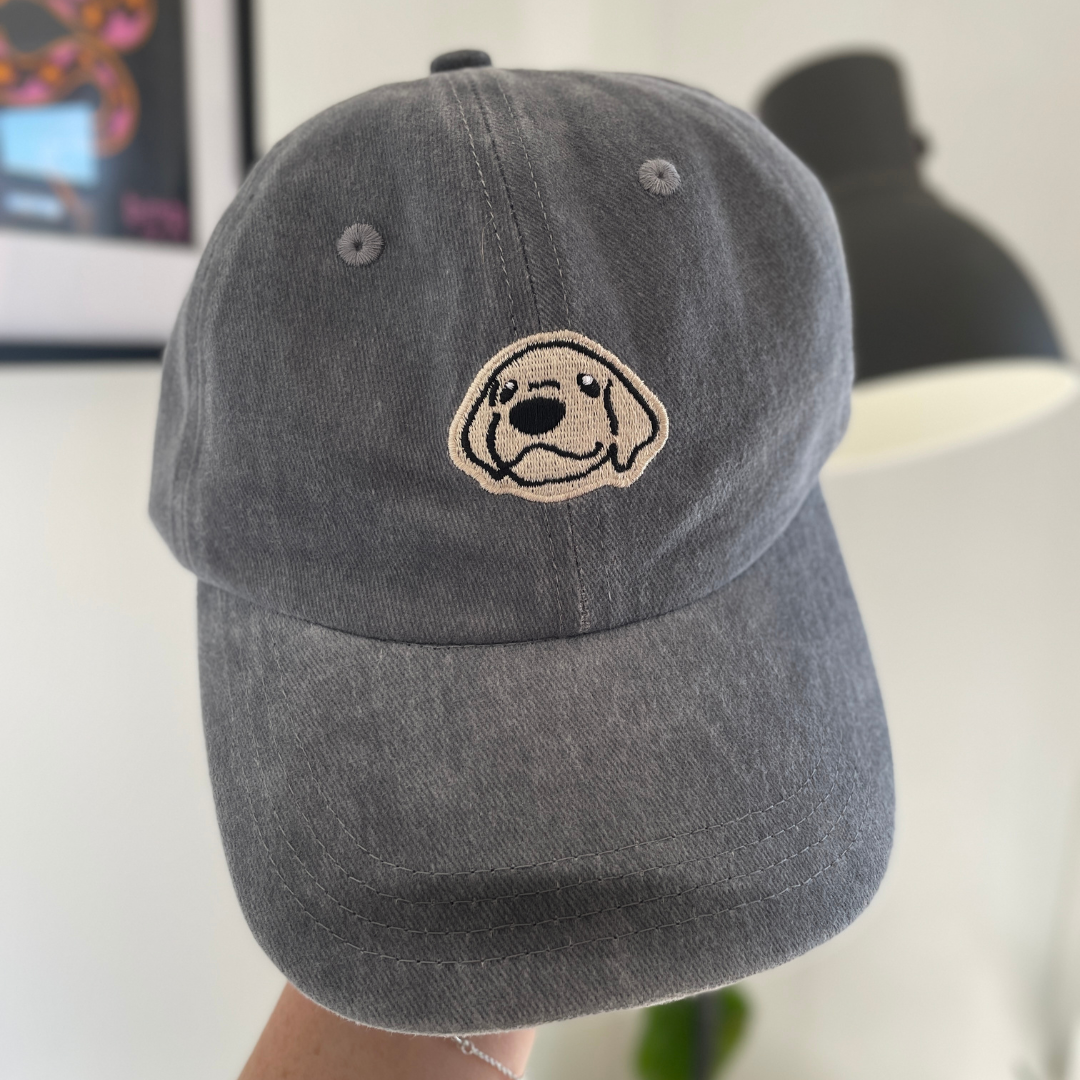 Dog Face Embroidered Cap | For Dog Lovers – Simply Hats